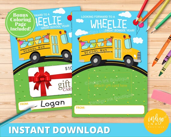 Bus Driver Gift Card Holder INSTANT DOWNLOAD | Looking Forward to a ...