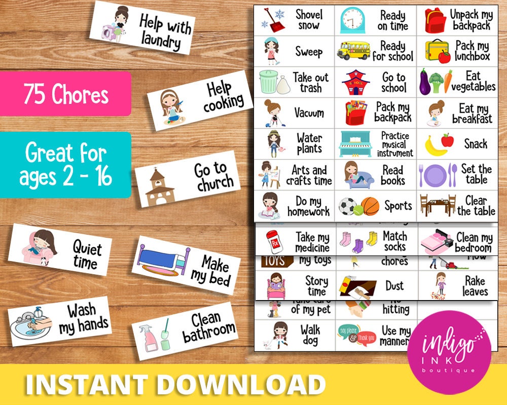 Child Reward Chart INSTANT DOWNLOAD Behavior Chart for Child - Etsy Canada