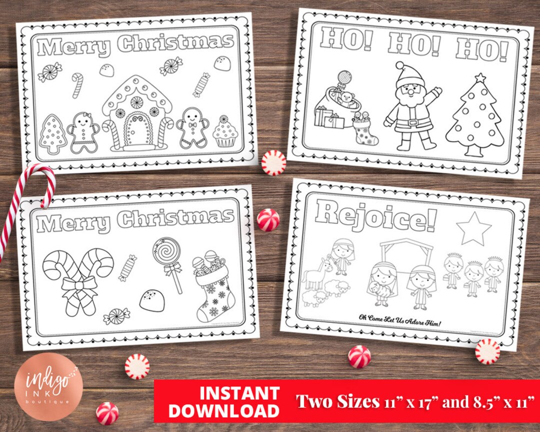 Kids Coloring Fun Christmas Placemat | Kids Placemat | Christmas Fun ...