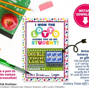 Lottery Ticket Holder Gift for Student INSTANT DOWNLOAD | Graduation ...