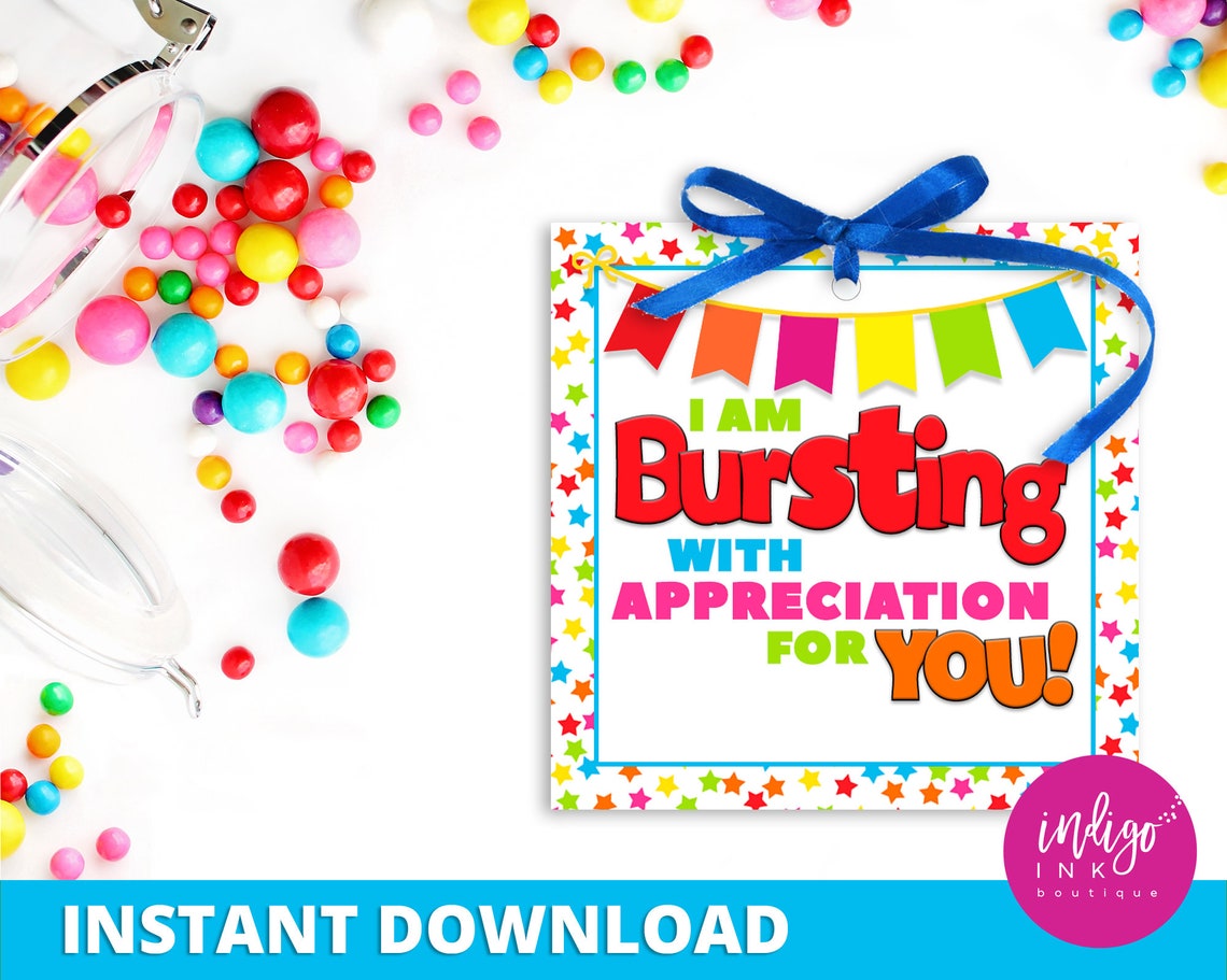 Starburst Treat Tag INSTANT DOWNLOAD Teacher Appreciation - Etsy