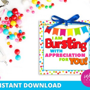 Starburst Treat Tag INSTANT DOWNLOAD | Teacher Appreciation Digital ...