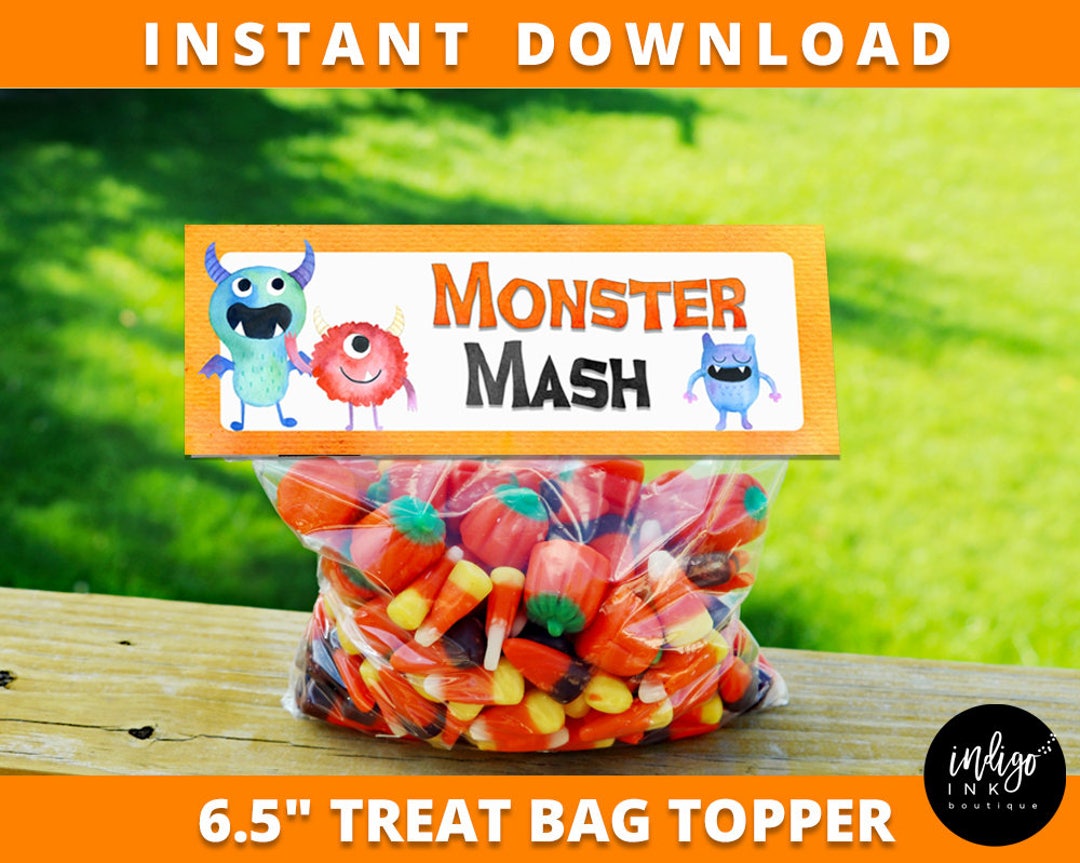 Candy Toppers INSTANT DOWNLOAD | Monster Bag Toppers | Halloween Favors ...