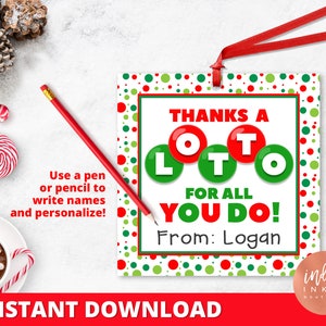 Lottery Gift Tag INSTANT DOWNLOAD | Christmas Gift Tag | Coworker Gift ...