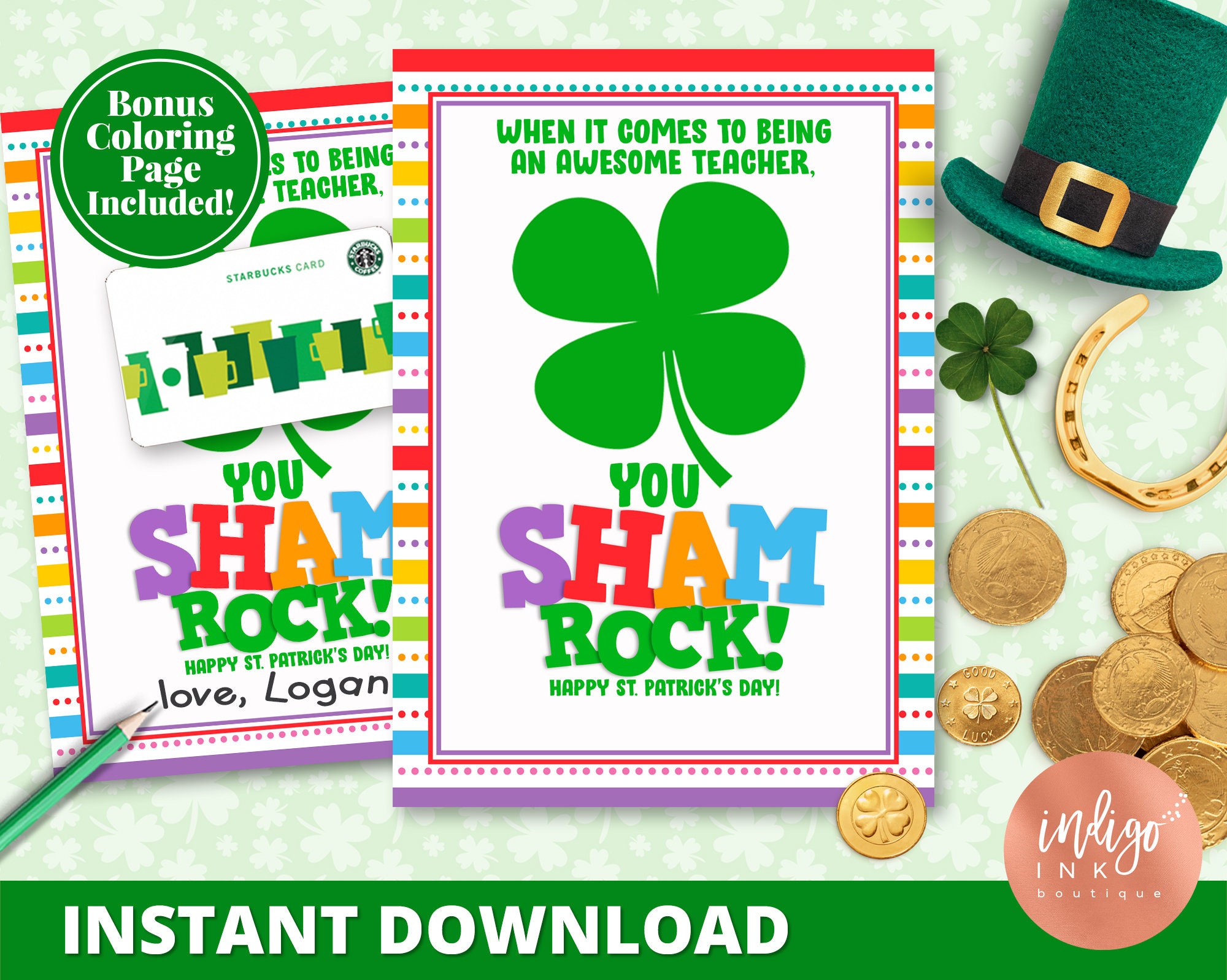 St. Patricks Day Gift Card Holder INSTANT DOWNLOAD You | Etsy