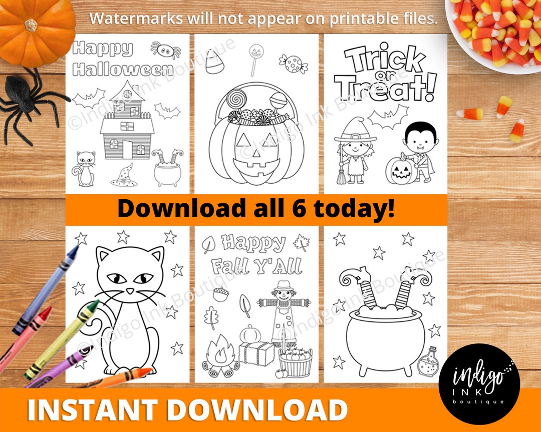 Halloween Coloring Pages INSTANT DOWNLOAD | Kids Coloring | Printable ...