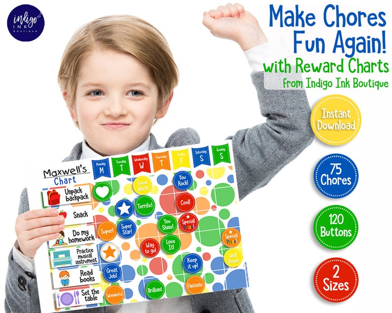 Reward Chart INSTANT DOWNLOAD Printable Task Chart Childs - Etsy
