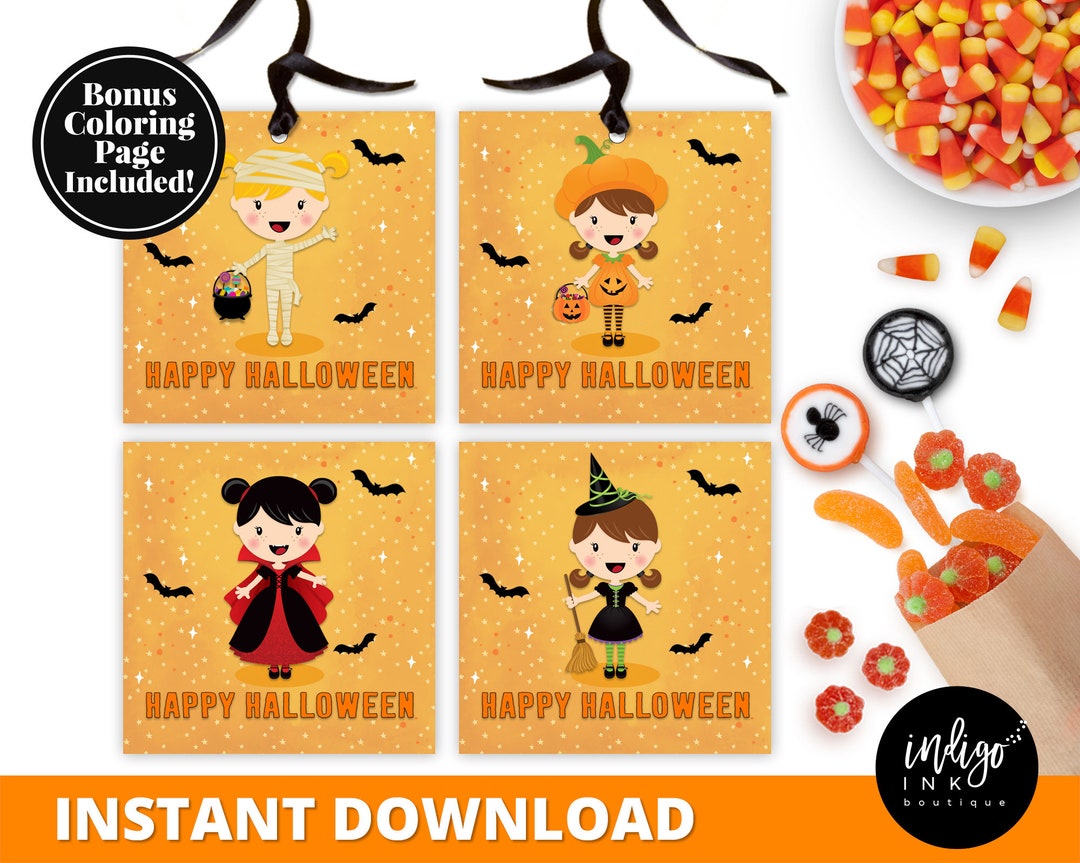 Halloween Favor Tags for Girls INSTANT DOWNLOAD | Trunk or Treat ...
