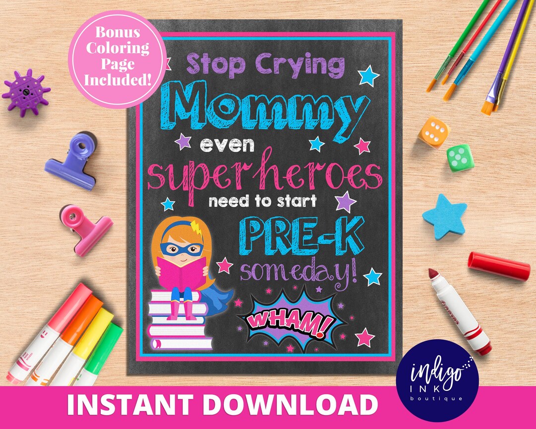 1st Day of Prek Sign | Preschool First Day of School Chalkboard Sign ...