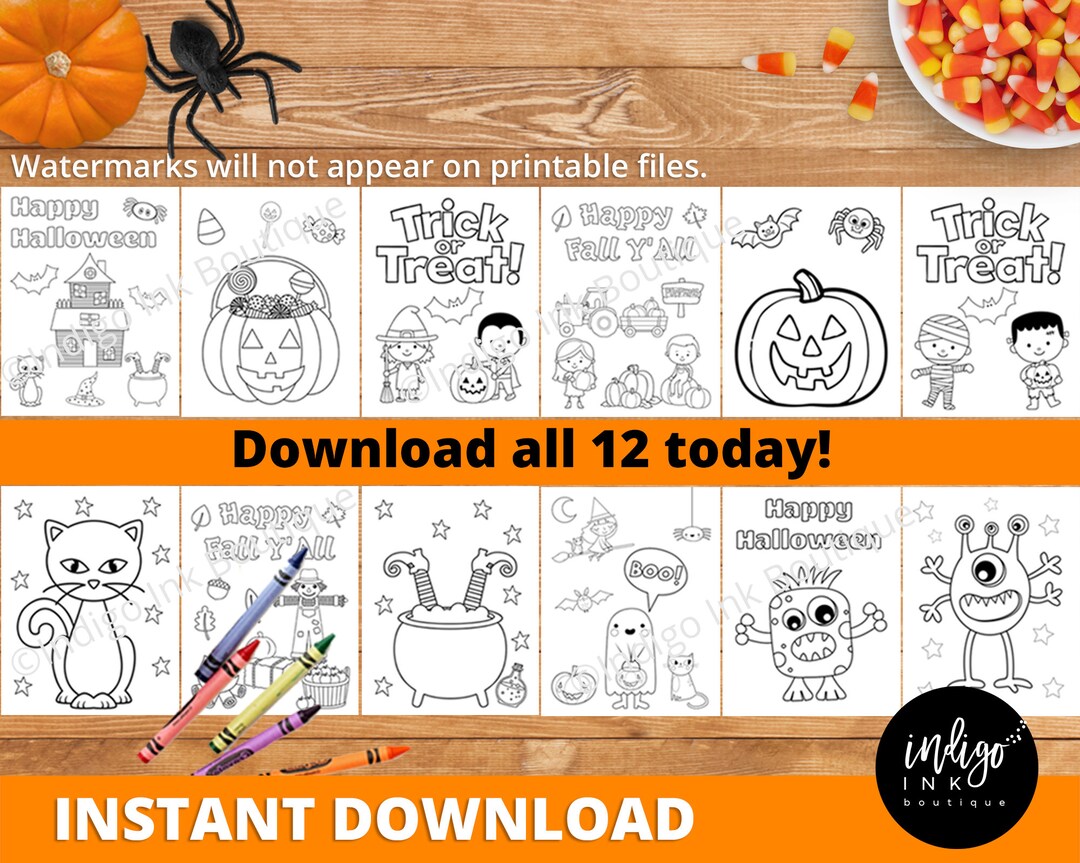Halloween Activity Kids Coloring Book INSTANT DOWNLOAD | Printable ...