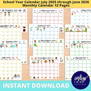 School Calendar July 2025 Thru June 2026 Calendar | Monthly Calendar ...