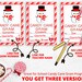 Candy Cane Gram Holiday Tags INSTANT DOWNLOAD | Snowman Favor Tags ...