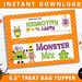 Monster Bag Toppers Halloween Printable Monster Tags - Etsy