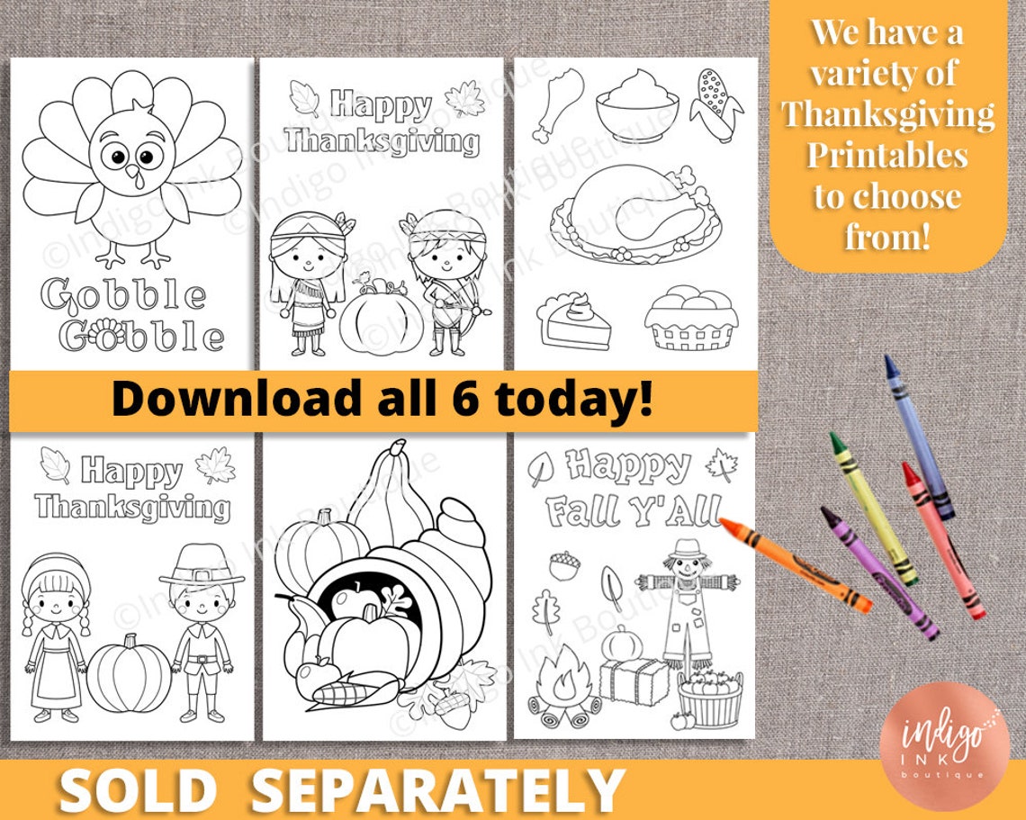 Kids Thanksgiving Printable Kids Printable I Am Thankful | Etsy