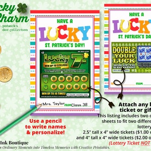 Lucky St. Patrick's Day Lottery Ticket Holder INSTANT DOWNLOAD | St ...