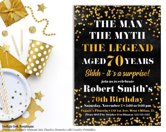 The Man, The Myth, The Legend Birthday Invitation DIGITAL DOWNLOAD ...