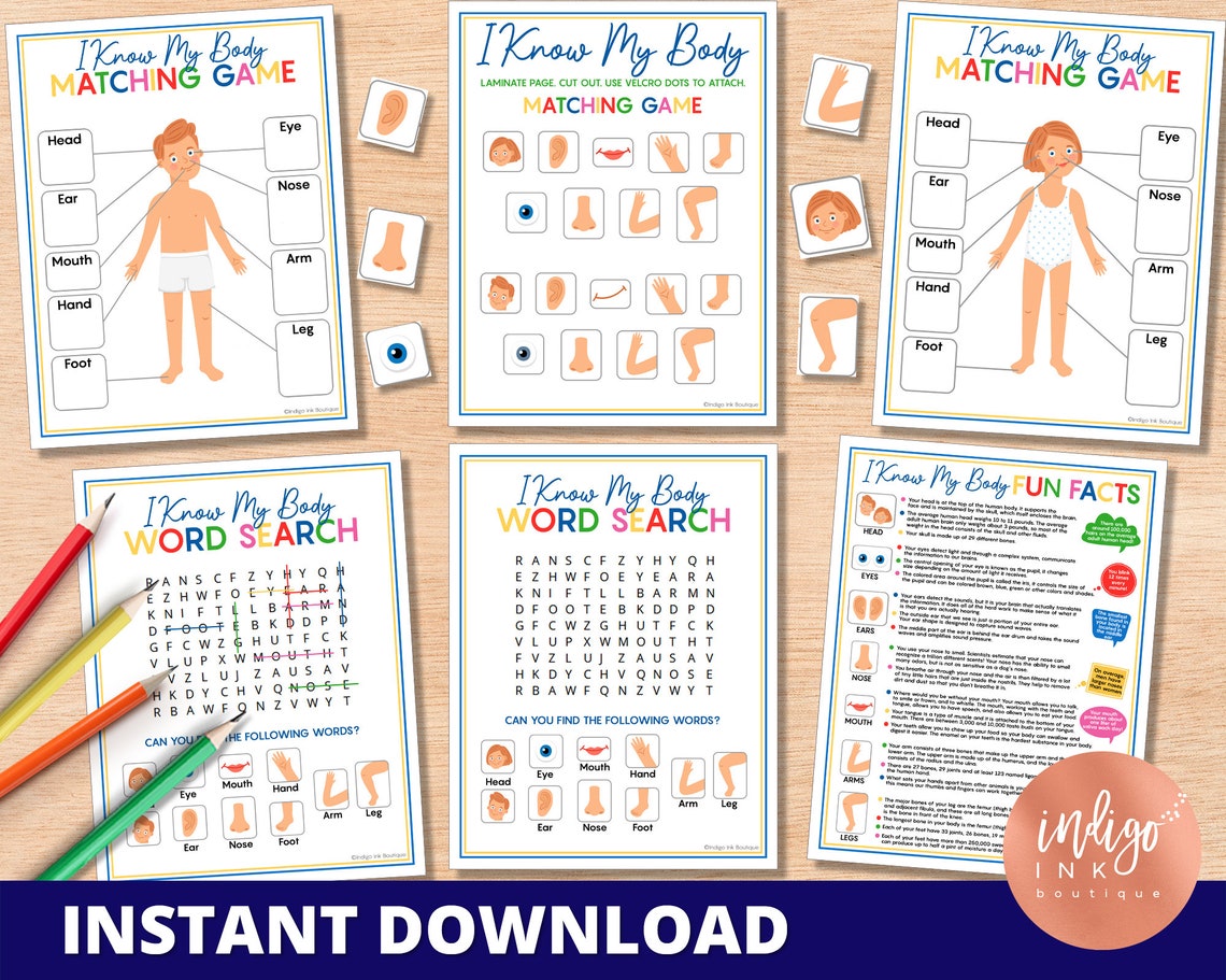 I Know My Body Science Worksheets INSTANT DOWNLOAD Busy Book - Etsy