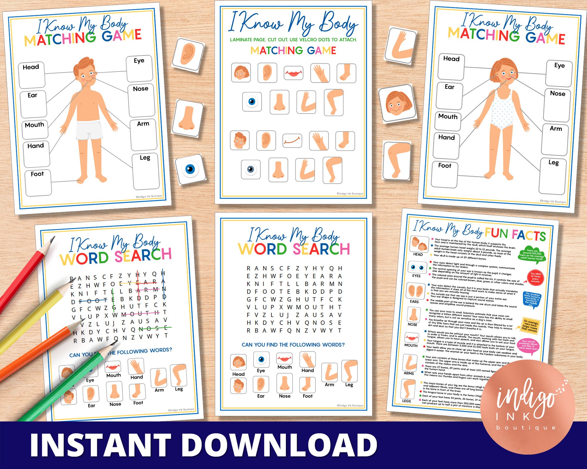 I Know My Body Science Worksheets INSTANT DOWNLOAD Busy Book | Etsy