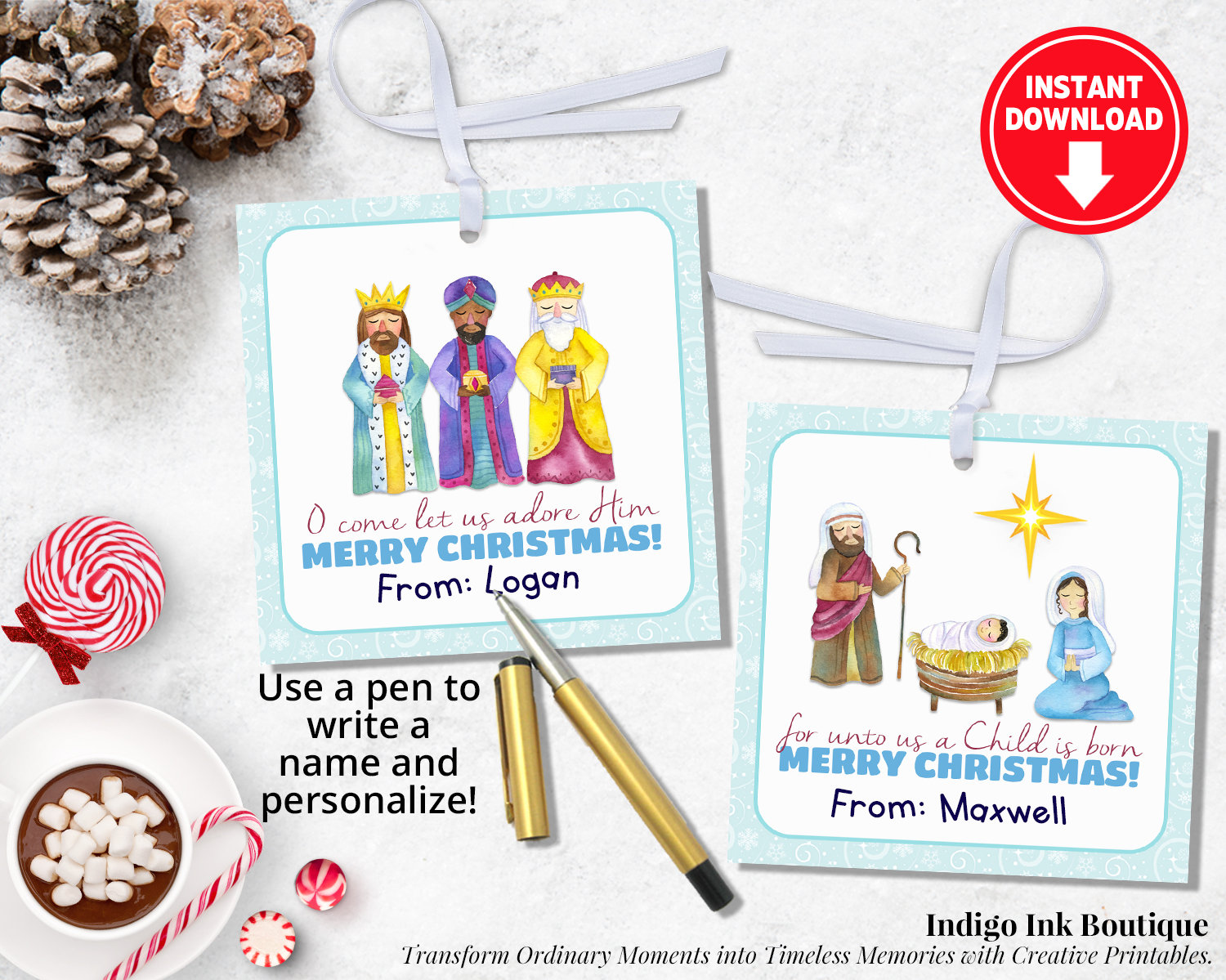 Christian Favor Tags Religious Tags for Kids Christmas - Etsy Singapore