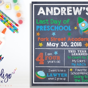 Graduation Sign DIGITAL DOWNLOAD Custom Chalkboard Sign | Last Day of ...