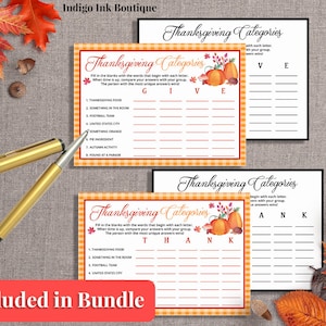 Thanksgiving Games Printable Bundle | 5 Thanksgiving Party Printable ...