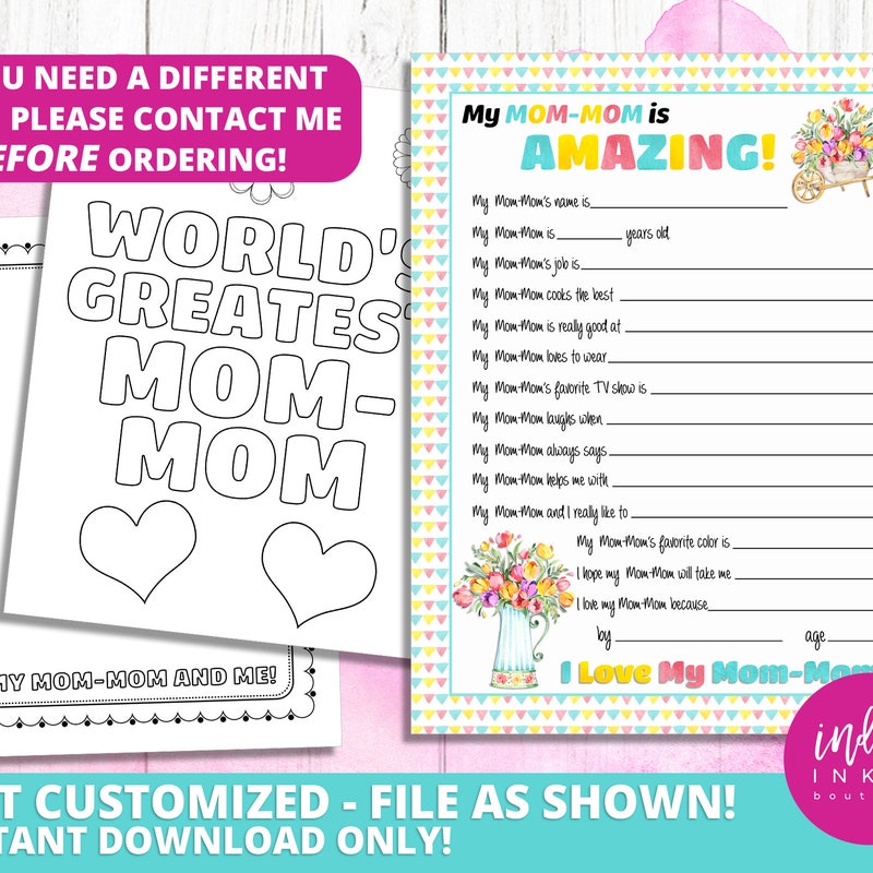 All About My Mom - Etsy