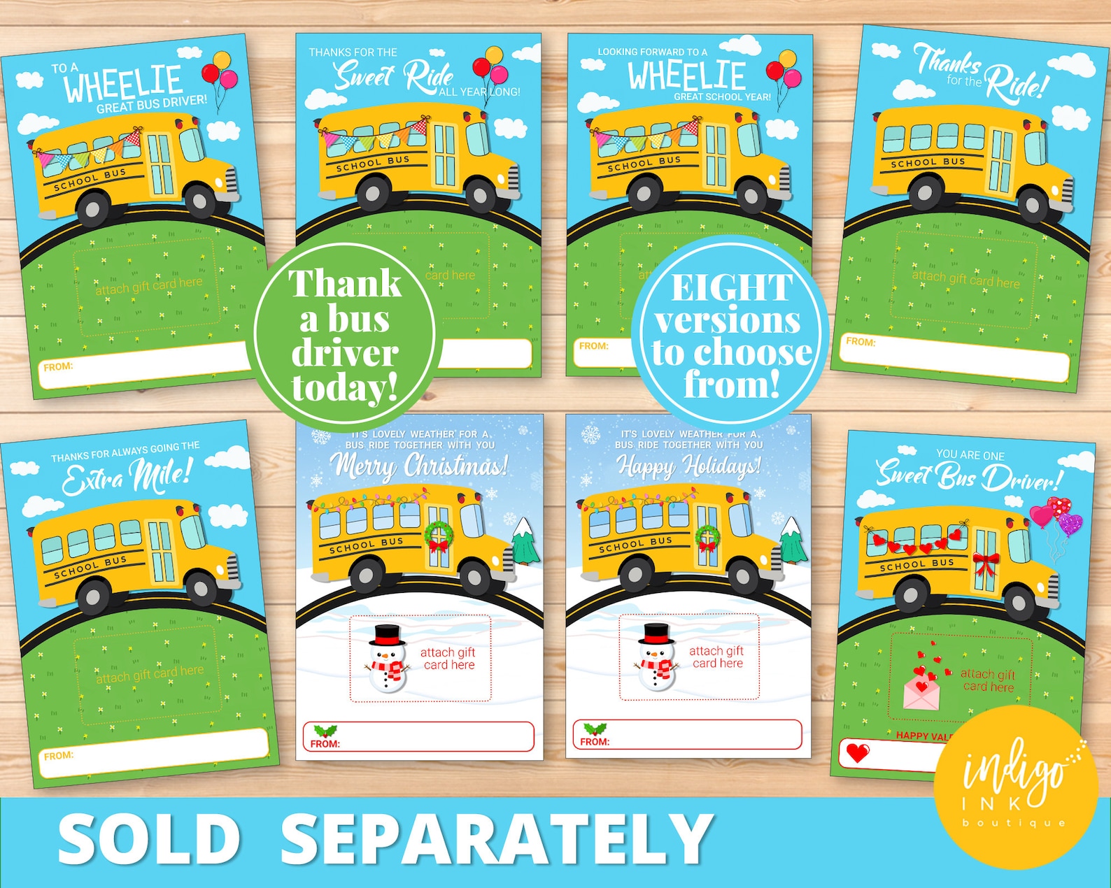 Bus Driver Gift Card Holder INSTANT DOWNLOAD School Bus Aide - Etsy