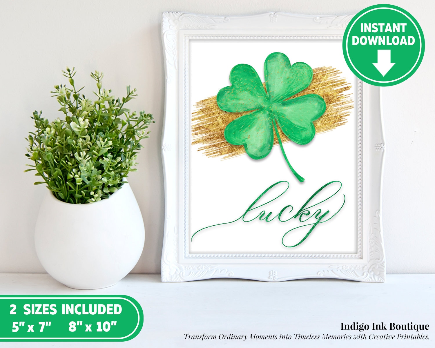 St Patricks Day Digital Sign | Lucky Wall Art | St Patty's Day ...
