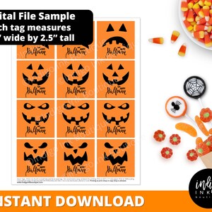 Pumpkin Treat Tags INSTANT DOWNLOAD | Jack O Lantern Tags | Halloween ...