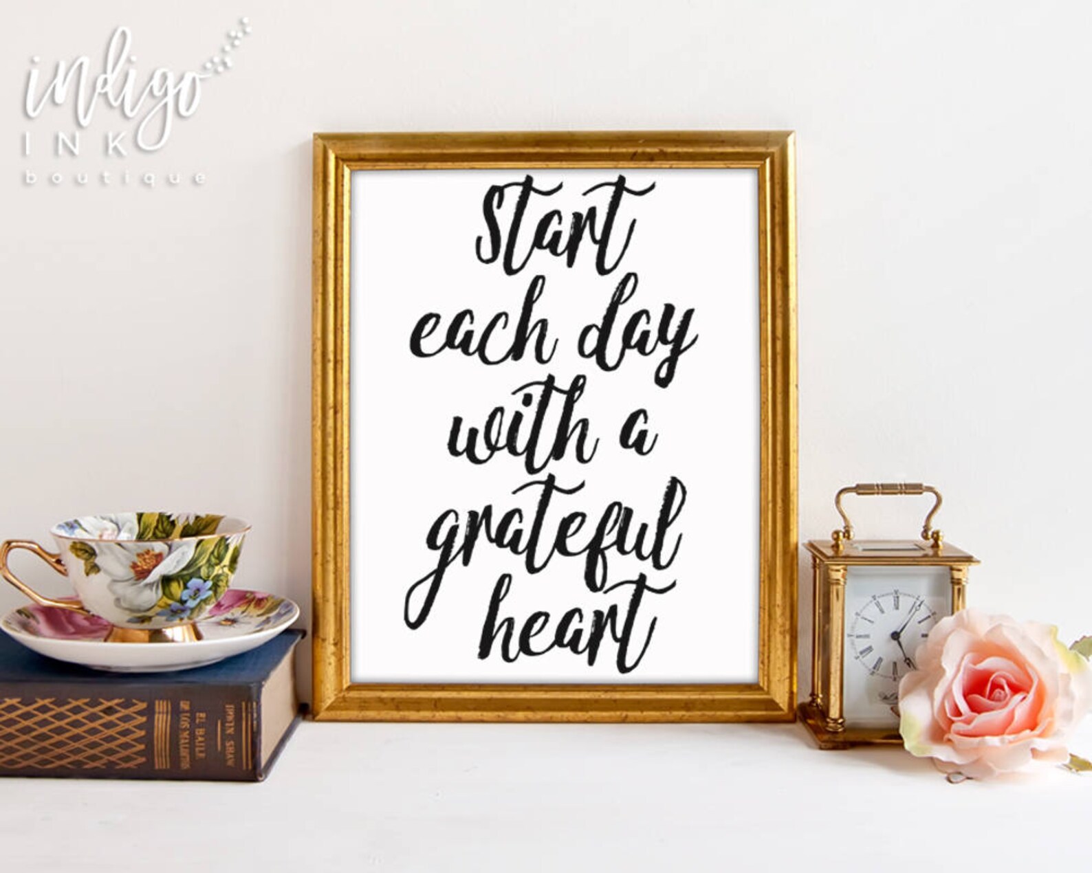 Start Each Day With a Grateful Heart Motivational Quote - Etsy