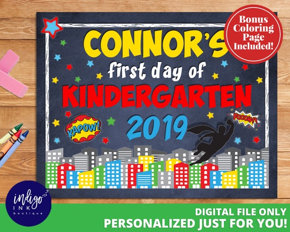 Superhero First Day of School Printable | Personalized Back to School ...