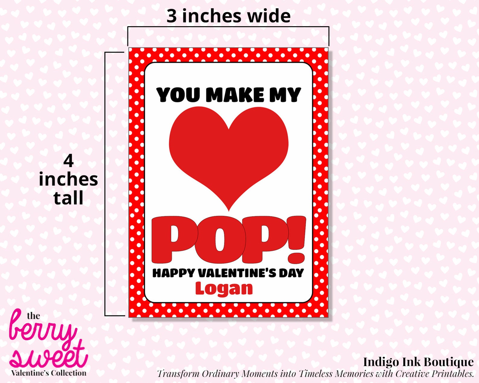 Kids Valentines Cards DIGITAL DOWNLOAD | Personalized Cards | Lollipop ...