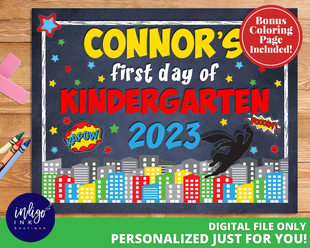 First Day of School Sign DIGITAL DOWNLOAD Personalized Back to School ...