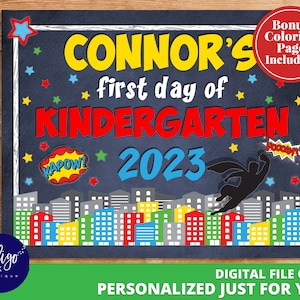 First Day of School Sign DIGITAL DOWNLOAD Personalized Back to School ...