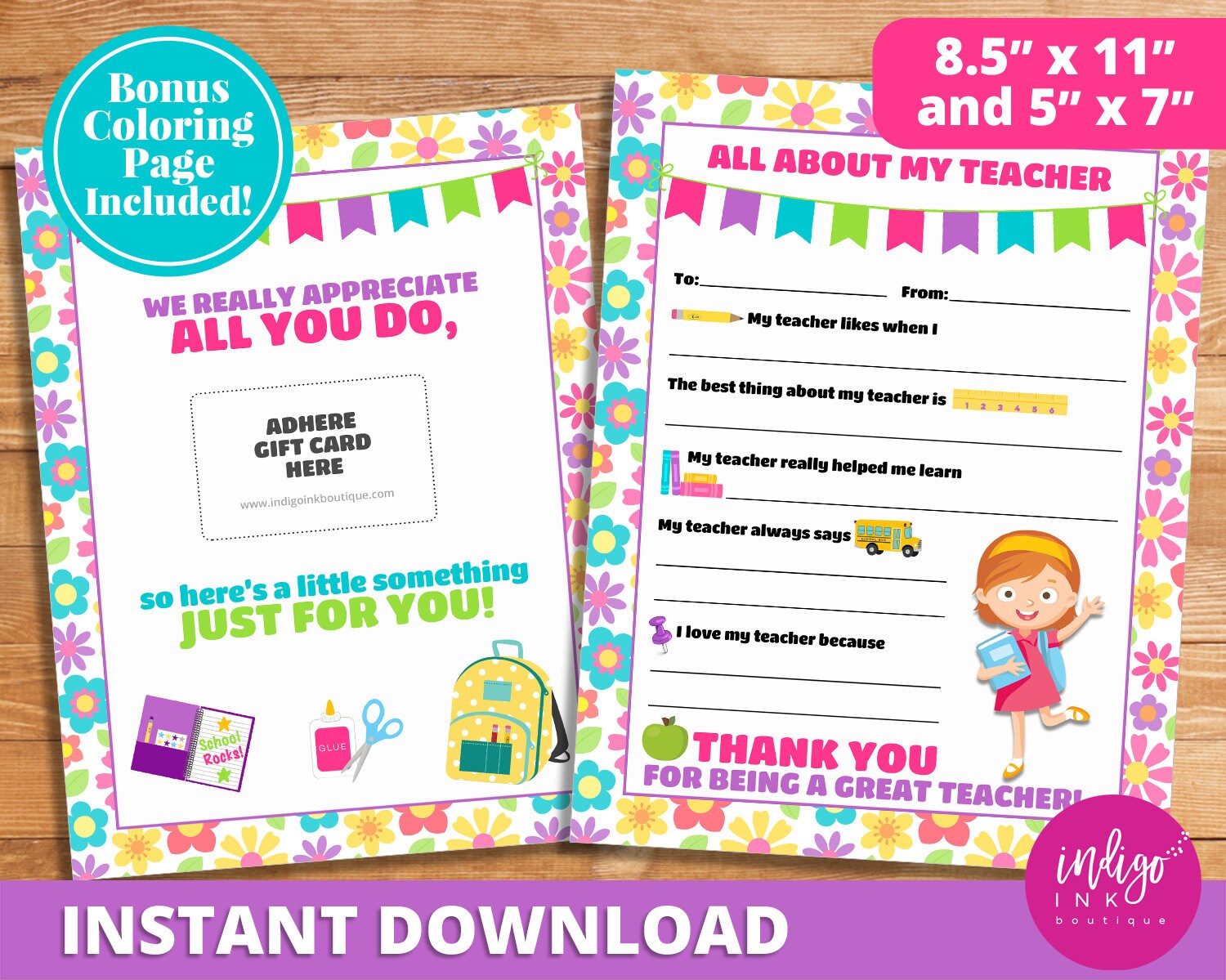 Teacher Appreciation Gift INSTANT DOWNLOAD | Teacher Gift Ideas | All ...