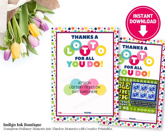 Lottery Ticket Holder INSTANT DOWNLOAD | Coach Gift | Teacher ...