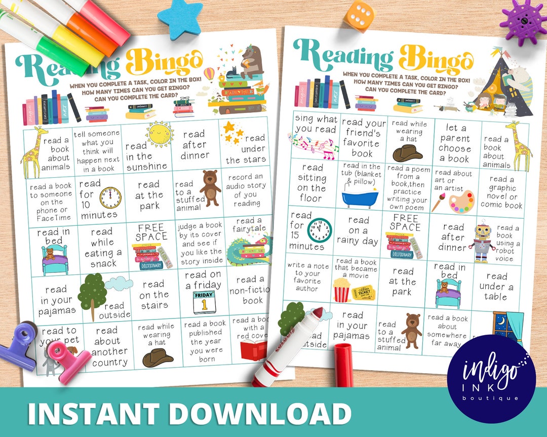 Reading Bingo INSTANT DOWNLOAD | Book Bingo Cards | Reading Challenge ...