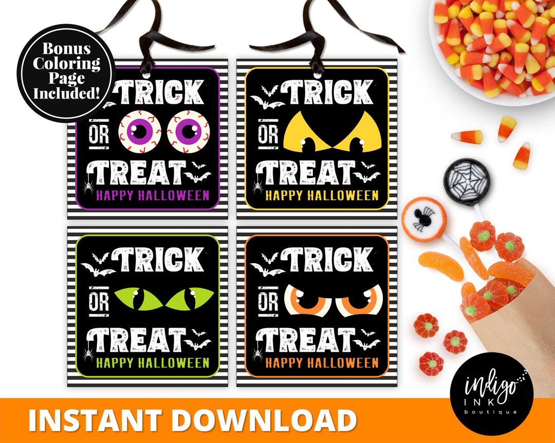 Spooky Eyes Tags INSTANT DOWNLOAD | Halloween Favor Tags for Kids ...
