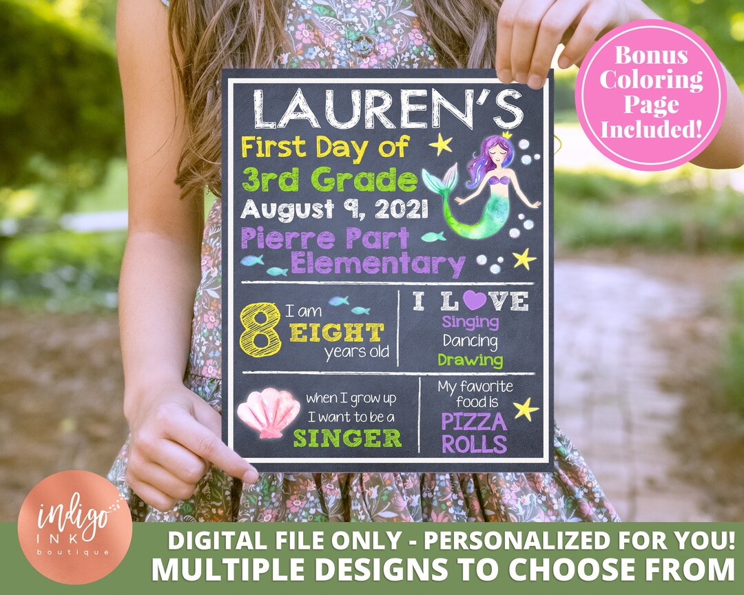 First Day of School Sign DIGITAL DOWNLOAD | 1st Day of School Printable ...