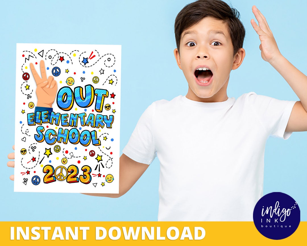 Peace Out Elementary School Sign INSTANT DOWNLOAD Last Day - Etsy