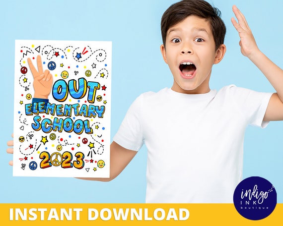 Peace Out Elementary School Sign INSTANT DOWNLOAD | Last Day of School ...