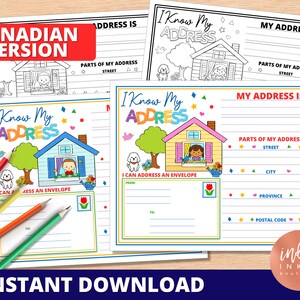 I Know My Address and Phone Number Tracing Worksheet CANADIAN - Etsy