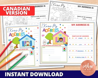 I Know My Address and Phone Number Worksheet Set INSTANT DOWNLOAD ...