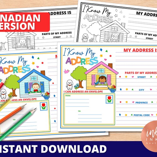 I Know My Address and Phone Number Tracing Worksheet CANADIAN - Etsy