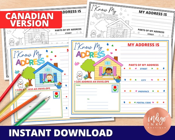I Know My Address and Phone Number Tracing Worksheet CANADIAN Set ...