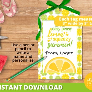 Last Day of School Tags INSTANT DOWNLOAD | Easy Peasy Lemon Squeezy ...