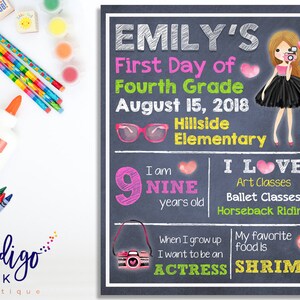 Unicorn First Day of School Personalized Sign DIGITAL DOWNLOAD | 1st ...