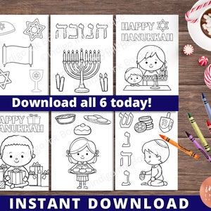 Hanukkah Coloring Pages INSTANT DOWNLOAD Chanukah Coloring | Etsy