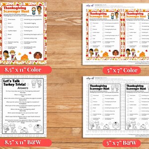 Kids Thanksgiving Printable Game Scavenger Hunt | Thanksgiving Party ...
