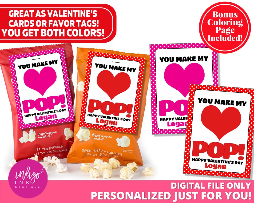 Kids Valentines Cards DIGITAL DOWNLOAD | Personalized Cards | Lollipop ...